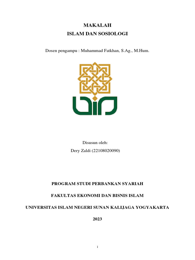 DERY ZALDI - Islam Dan Sosiologi | PDF