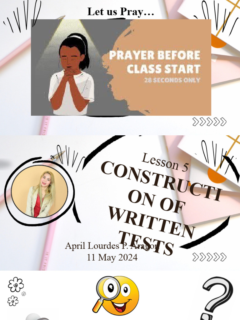 CONTRUCTION OF WRITTEN TESTS With Explanation | PDF | Learning ...