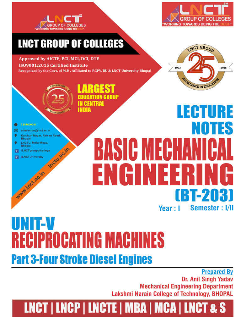 BT 203 - BME First Year Unit V Part 3 | Download Free PDF | Internal Combustion Engine | Diesel ...