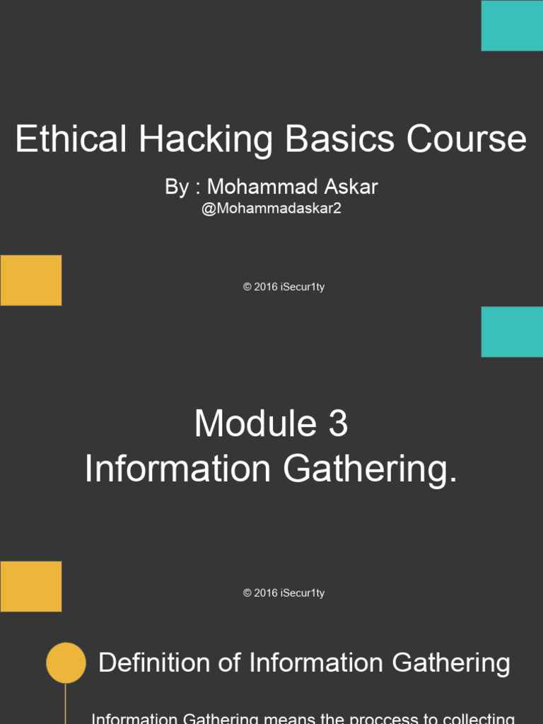 Ethical Hacking Basics Course Module3 Pdf Transmission Control Protocol Port Computer