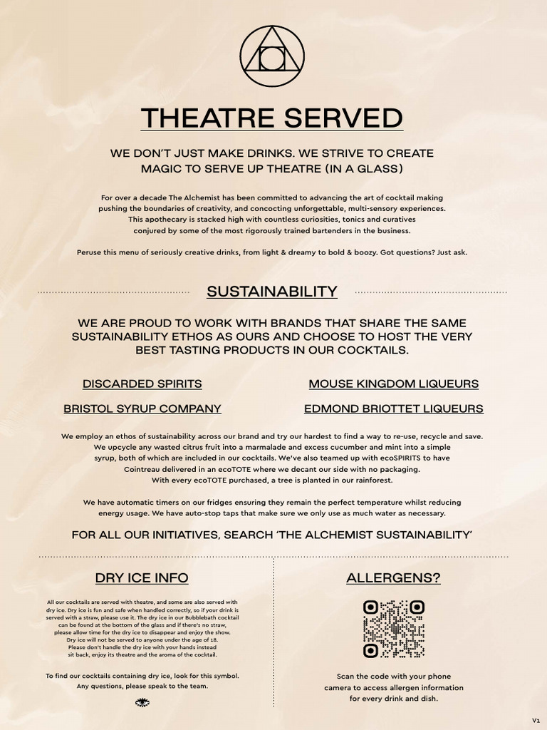 Alch Drinks Menu SS24 STH | PDF | Champagne | Drink