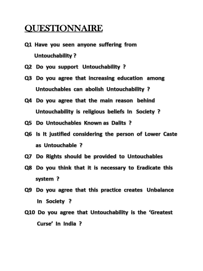 Questionnaire (English Project) | PDF