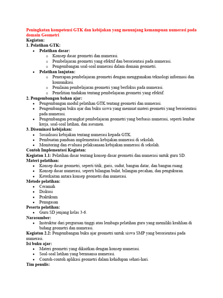 Contoh Rincian Item RKT | PDF