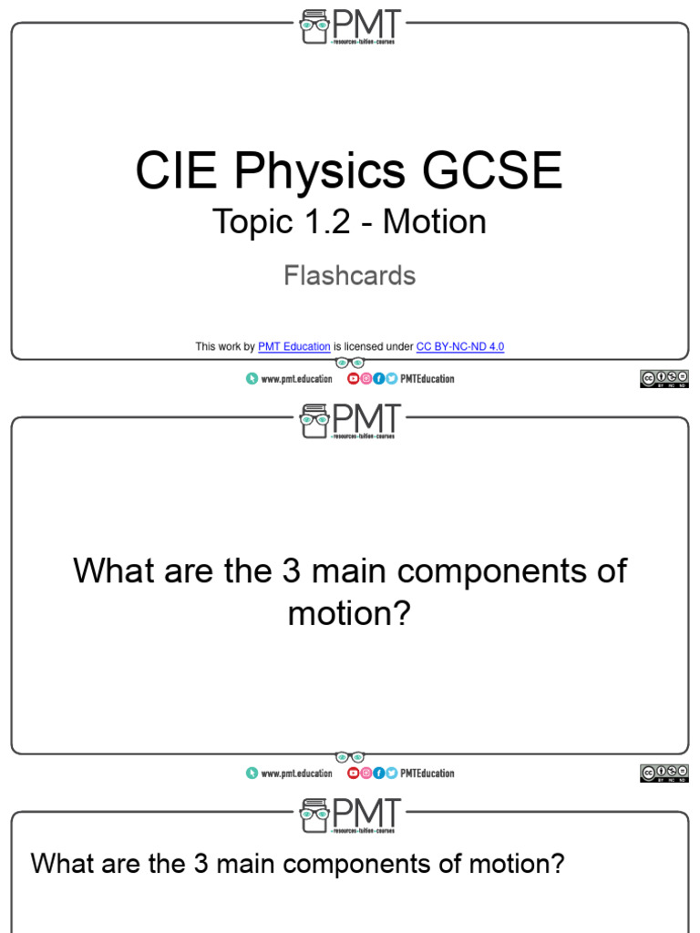IGCSE Physics Motion Flashcards | PDF | Force | Momentum