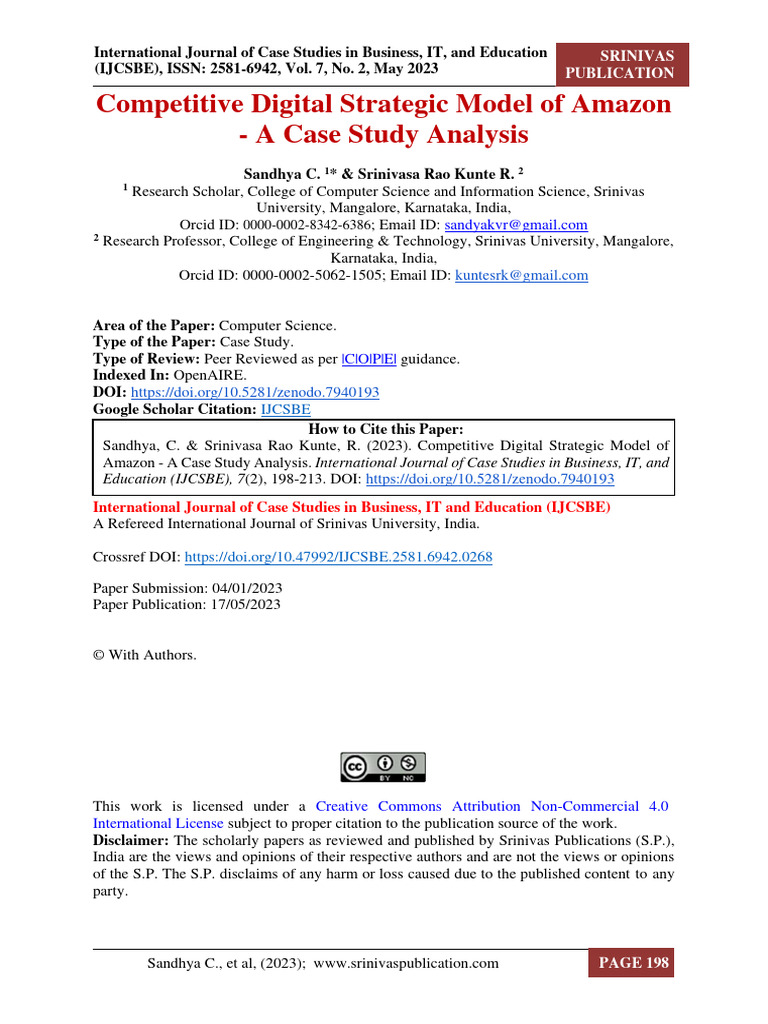 Competitive Digital Strategic Model of Amazon - A Case Study Analysis ...