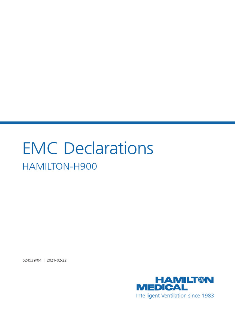 HAMILTON-H900 EMC Declarations Guide | PDF | Electromagnetic Compatibility | Electromagnetic ...