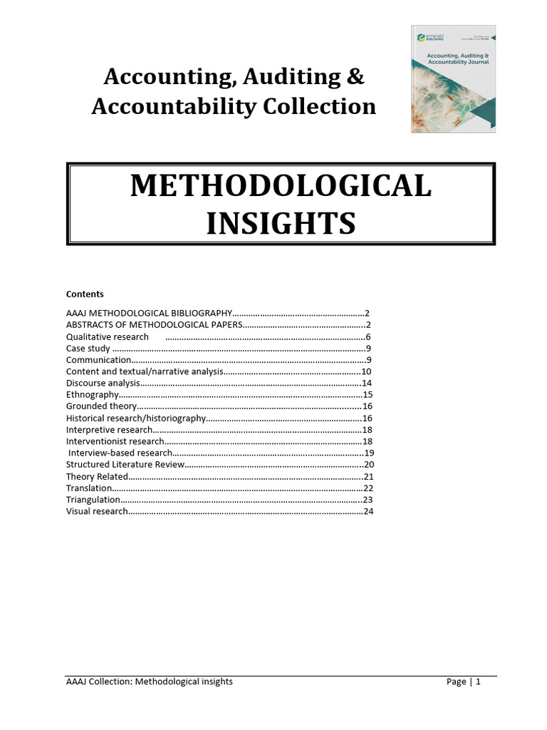AAAJ Methodological Insights Guide | PDF | Methodology | Qualitative Research