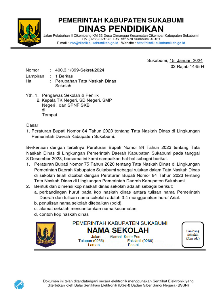 Surat Kadisdik Tata Naskah 2024 - Sign - Sign | PDF