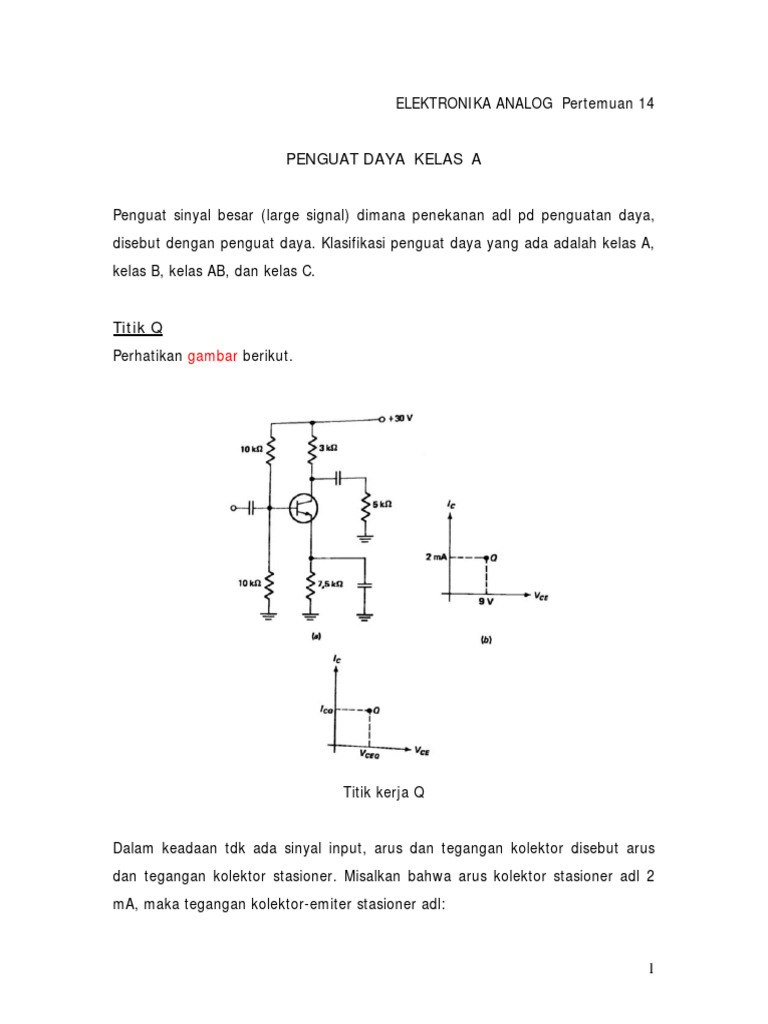 Penguat Daya Kelas A | PDF
