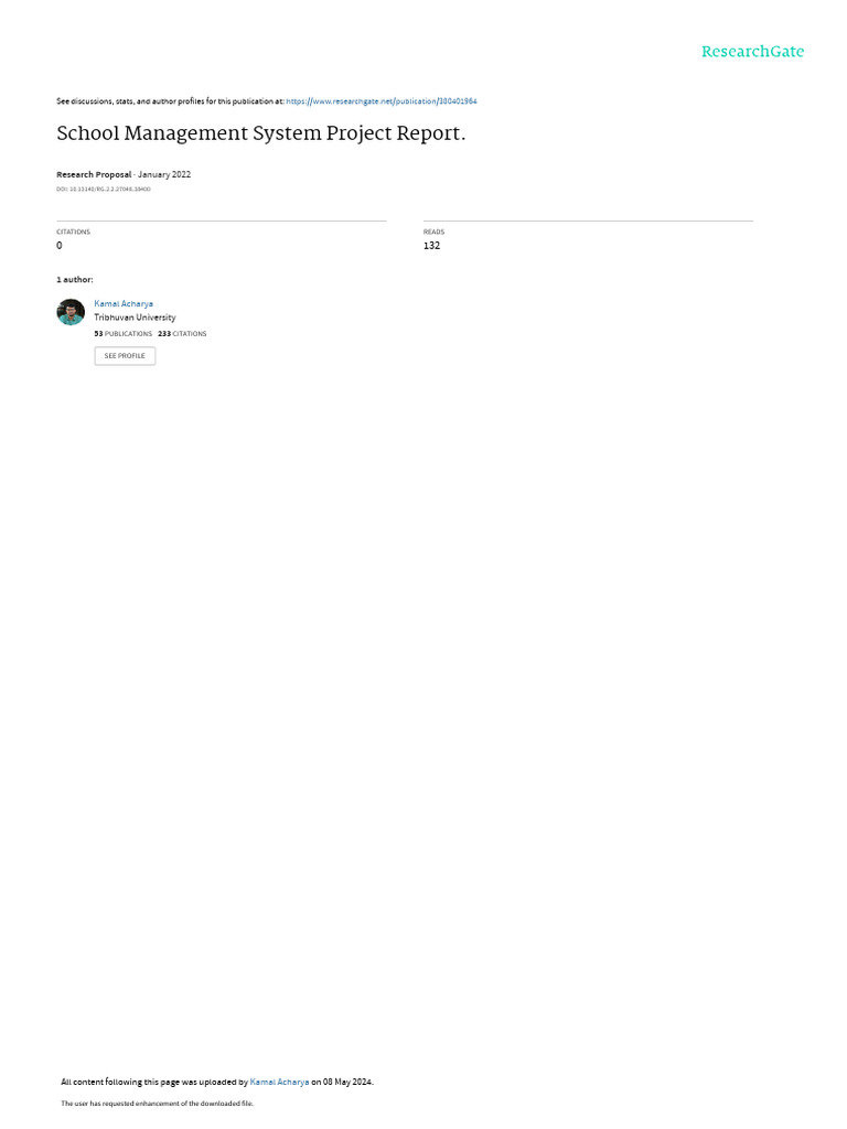 School Management System Project Report.: January 2022 | PDF | Software Release Life Cycle ...