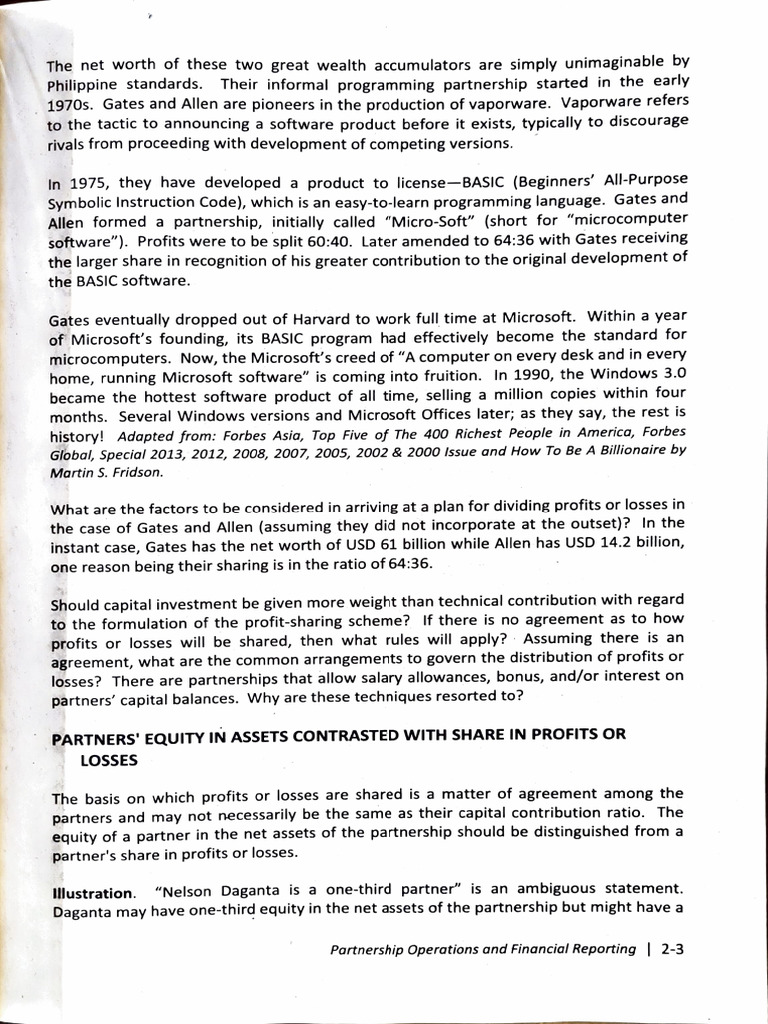 Chapter 2. Partnership Operations. | PDF | Partnership | Financial Capital