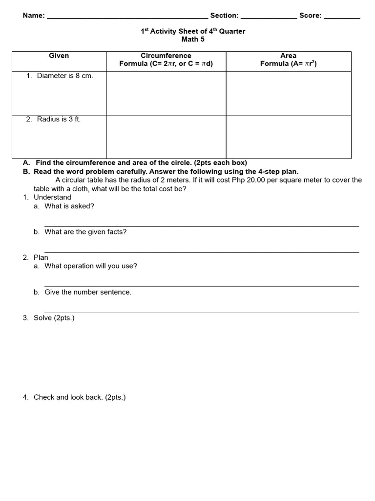 1st Activity Sheet of 4th Quarter | PDF
