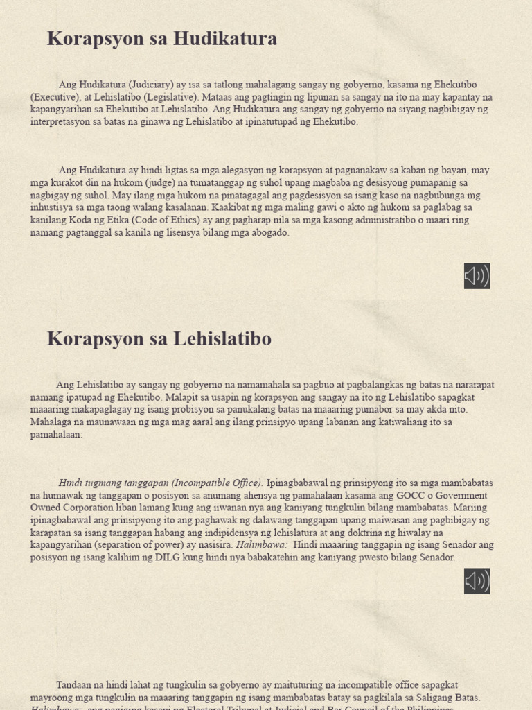 Korapsyon Sa Hudikatura at Lehislatibo KOMFIL REPORT | PDF