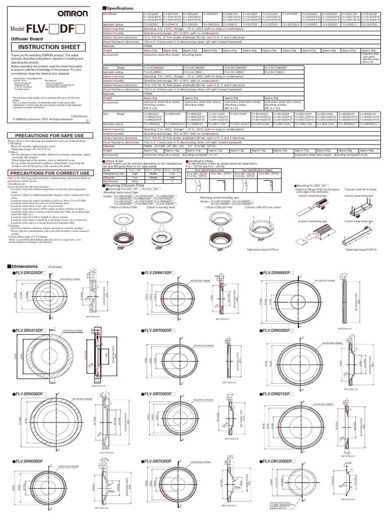 FLV - DF Instruction Sheet en | PDF | Ultraviolet | Materials
