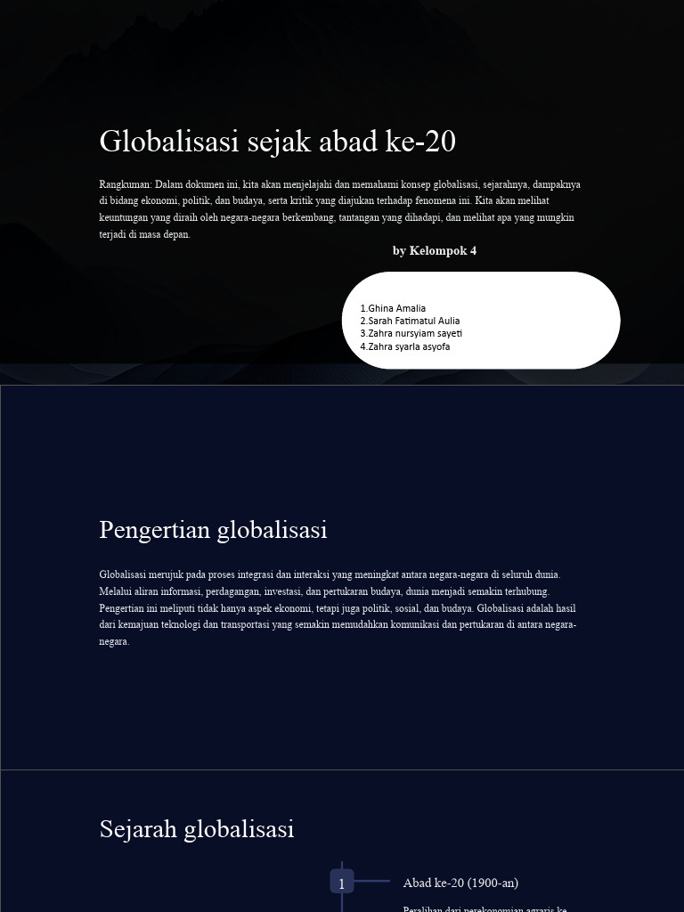 Dampak dan Tantangan Globalisasi Abad 20 | PDF