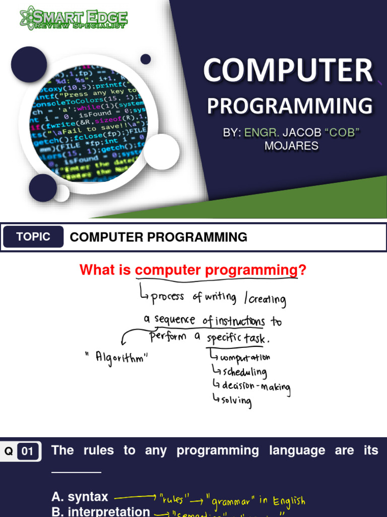 Computer Programming Engr Mojares Smartedge Unlocked Pdf Object Oriented Programming 3542