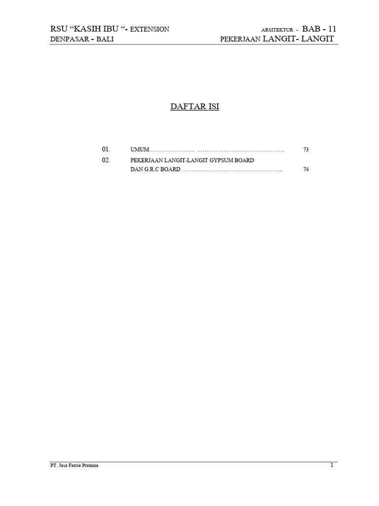 Pekerjaan Langit-Langit Gypsum Board | PDF