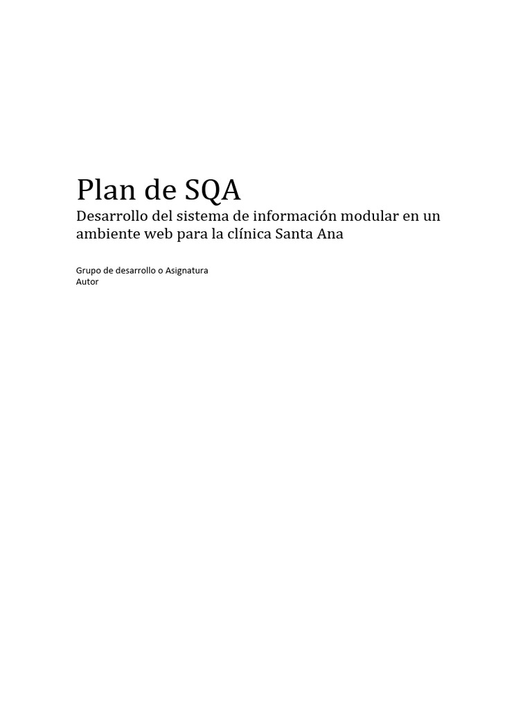 Plantilla Plan Sqa | PDF | Software | Calidad (comercial)