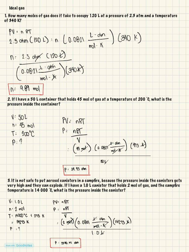 Ideal Gas Problems | PDF | Gases | Balloon