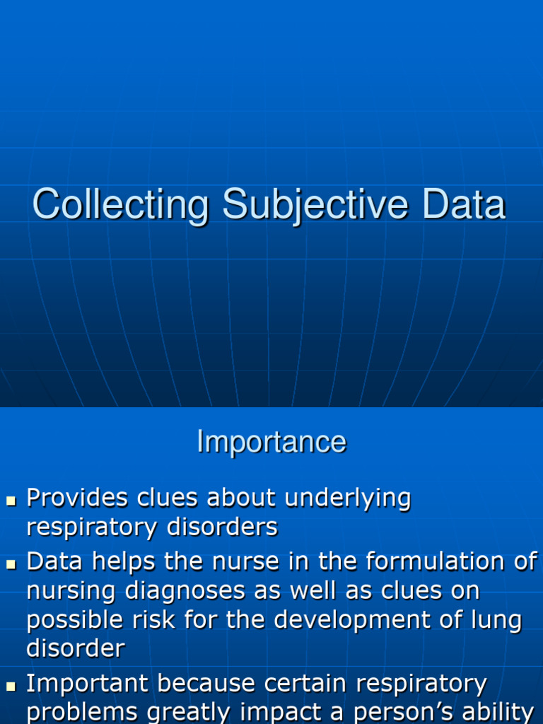 Collecting Subjective Data | PDF | Cough | Respiratory Diseases
