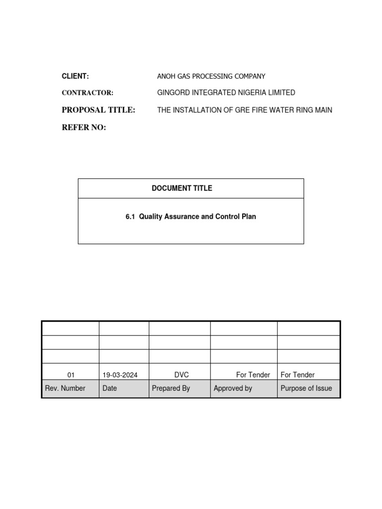 6.1 Quality Assurance and Control Plan | PDF | Quality Assurance | Specification (Technical ...