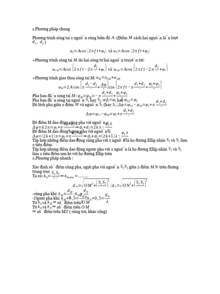 = Acos ⁡ 2 π f t +φ và u =Acos ⁡ 2 π f t +φ: A M d, d u M u d λ d λ u u ...