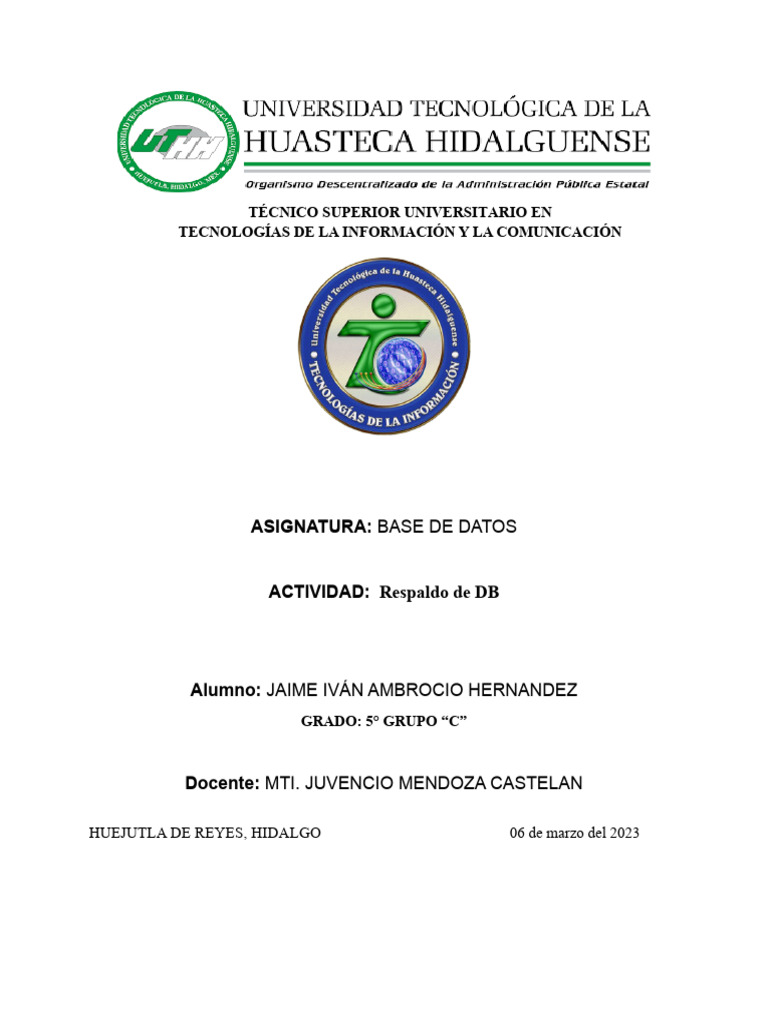 Practica Respaldo de DB | PDF