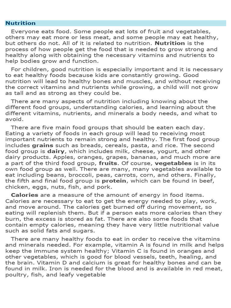 Nutrition | PDF | Foods | Nutrition