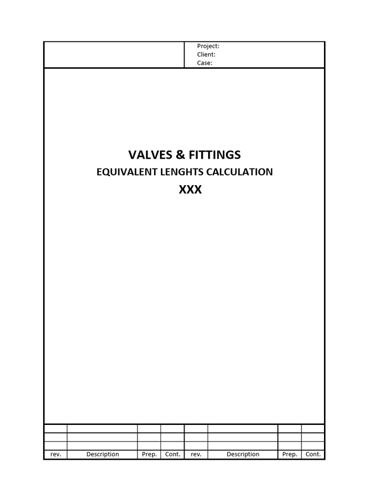 Valves & Fittings Equivalent Lengths Guide | PDF | Valve | Pump