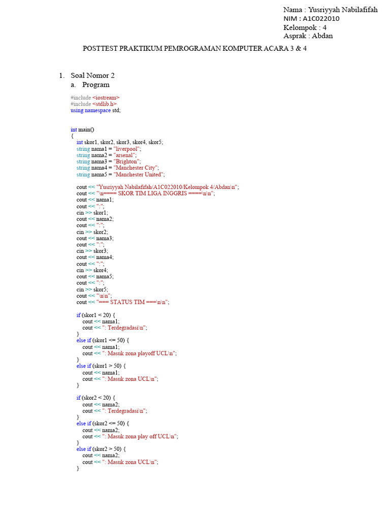 Laporan praktikum 2 | PDF | Computer Programming