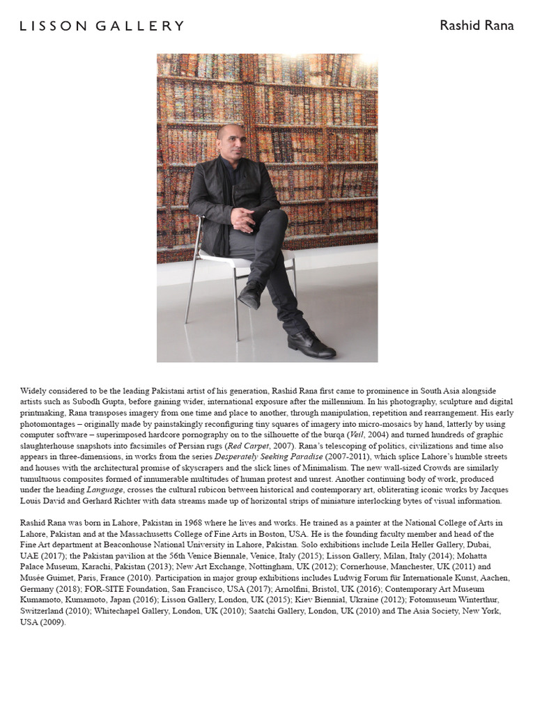 Rashid_Rana_Biography | PDF | The Arts