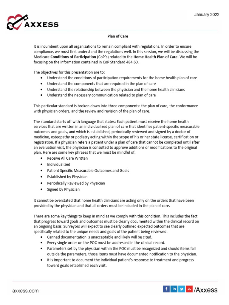 (TRX) HomeHealth-Intermediate-Clinical-Plan of Care-Script | PDF ...