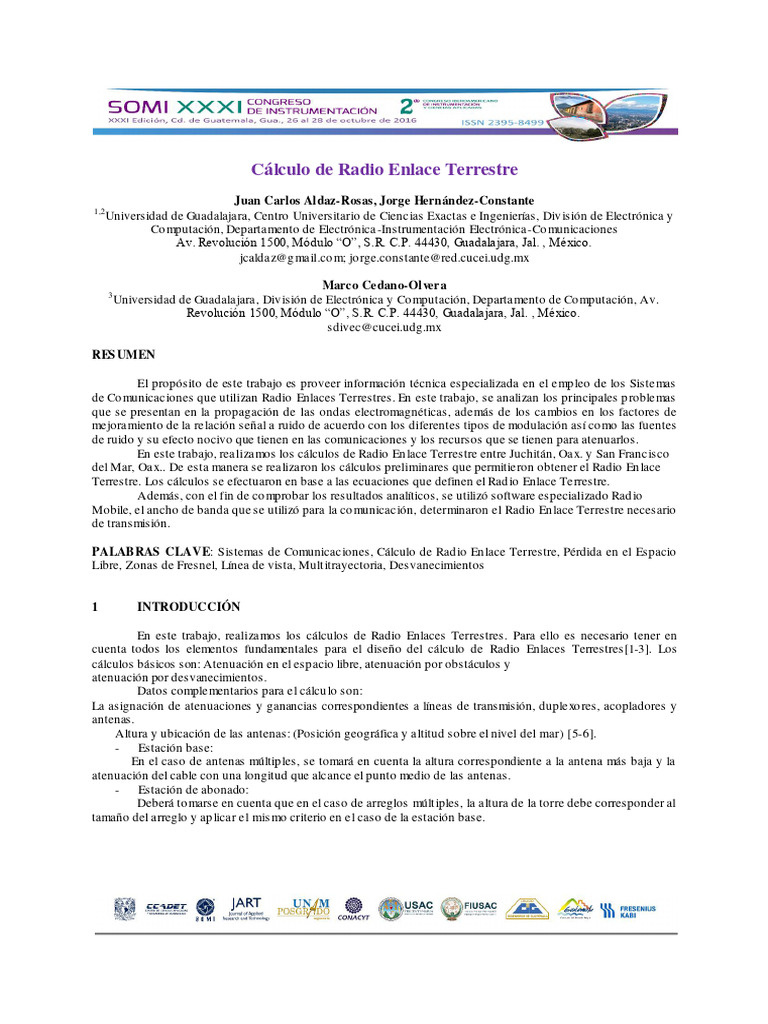Calculo de Radioenlace Con Formulas-Verificado en Radiomobile | PDF ...