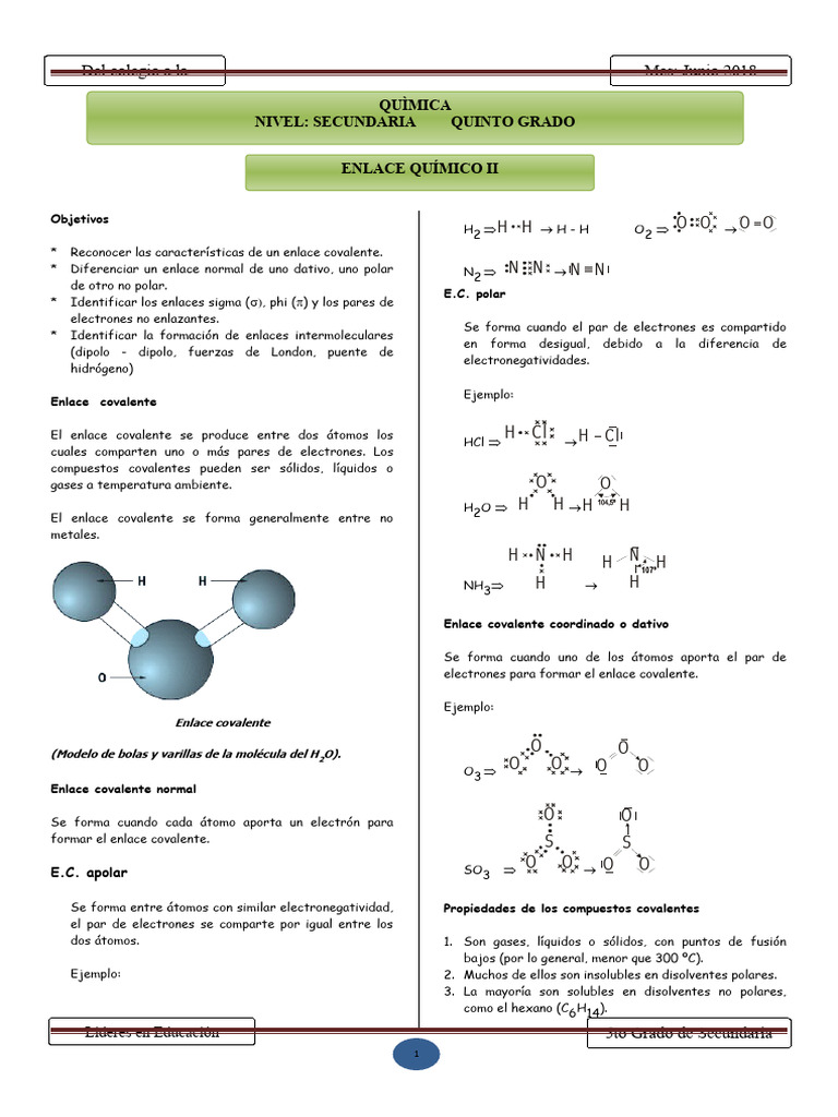 QUImica | PDF | Enlace covalente | Enlace químico