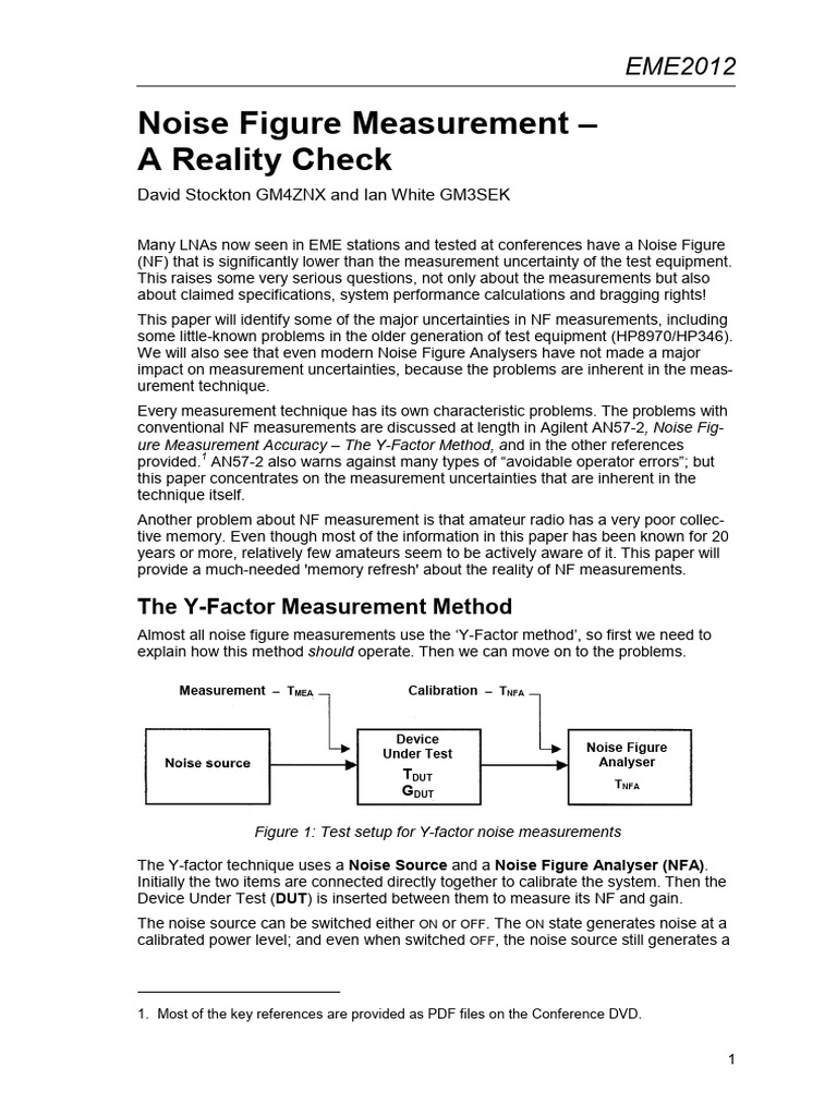 GM4ZNX GM3SEK - Noise Figure Measurment - EME2012 Short | PDF | Signal ...