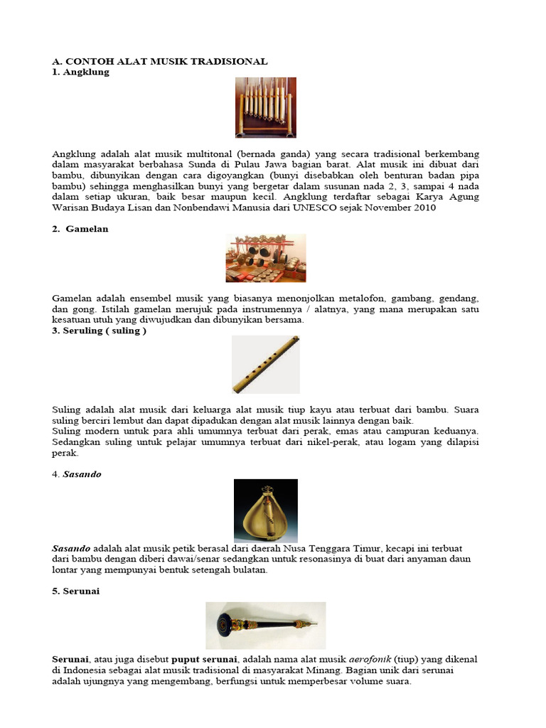 Alat Musik Tiup Tradisional dan Modern | PDF