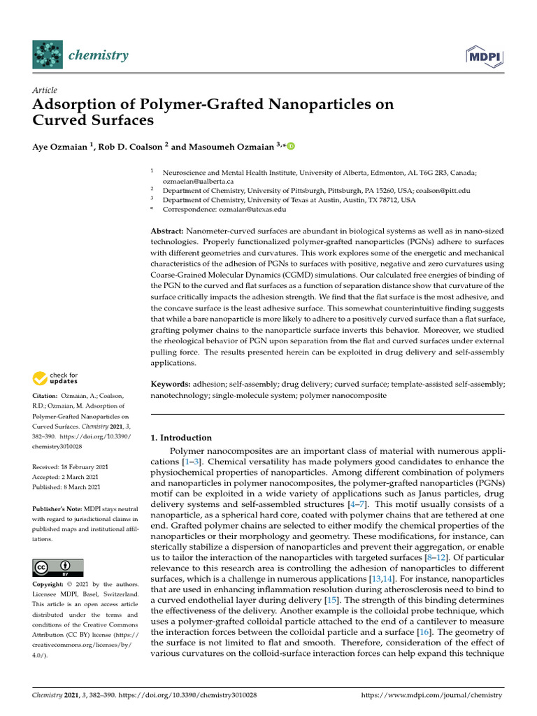 Adsorption of Polymer-Grafted Nanoparticles on Curved Surfaces by Aye ...