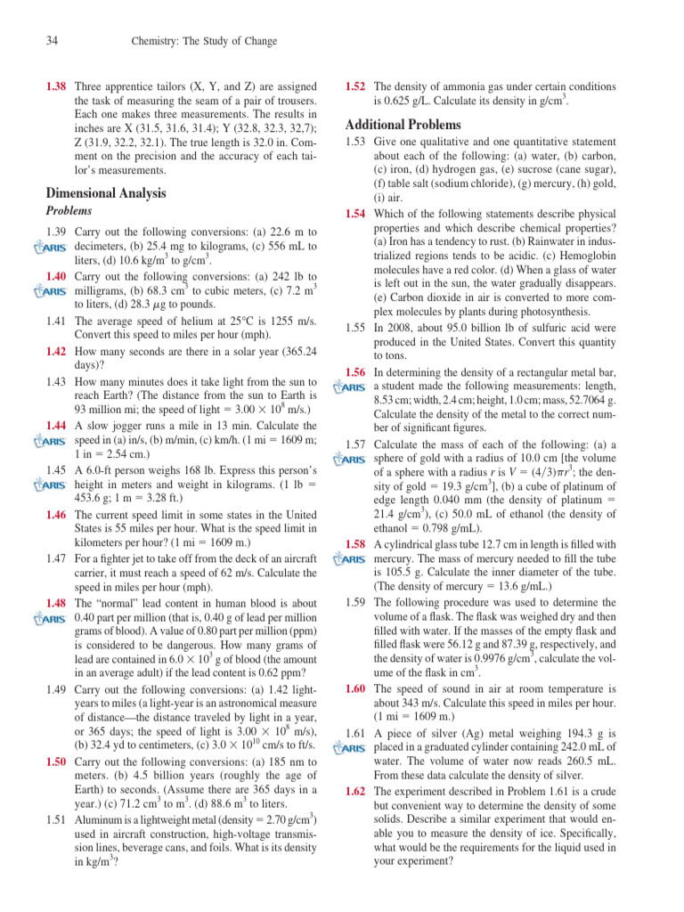 Chemistry - Chang 10th Edition 2 | PDF | Density | Parts Per Notation