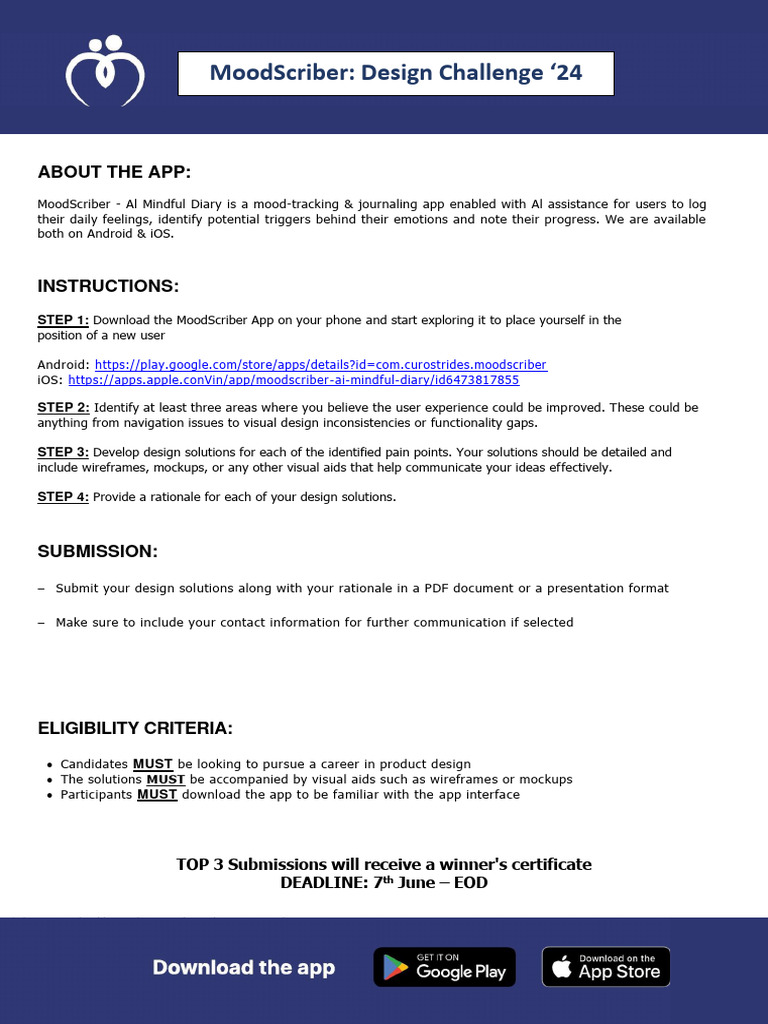 MoodScriber Design Challenge - Claret | PDF | Career & Growth