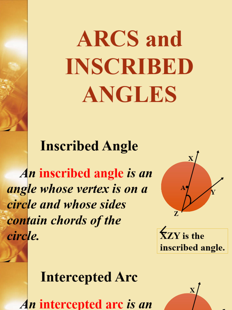 Inscribed Angles and Intercepted Arcs | PDF | Angle | Circle
