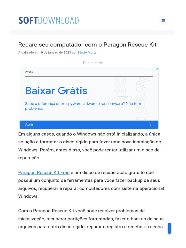 Repare Seu Computador Com o Paragon Rescue Kit Free | PDF ...