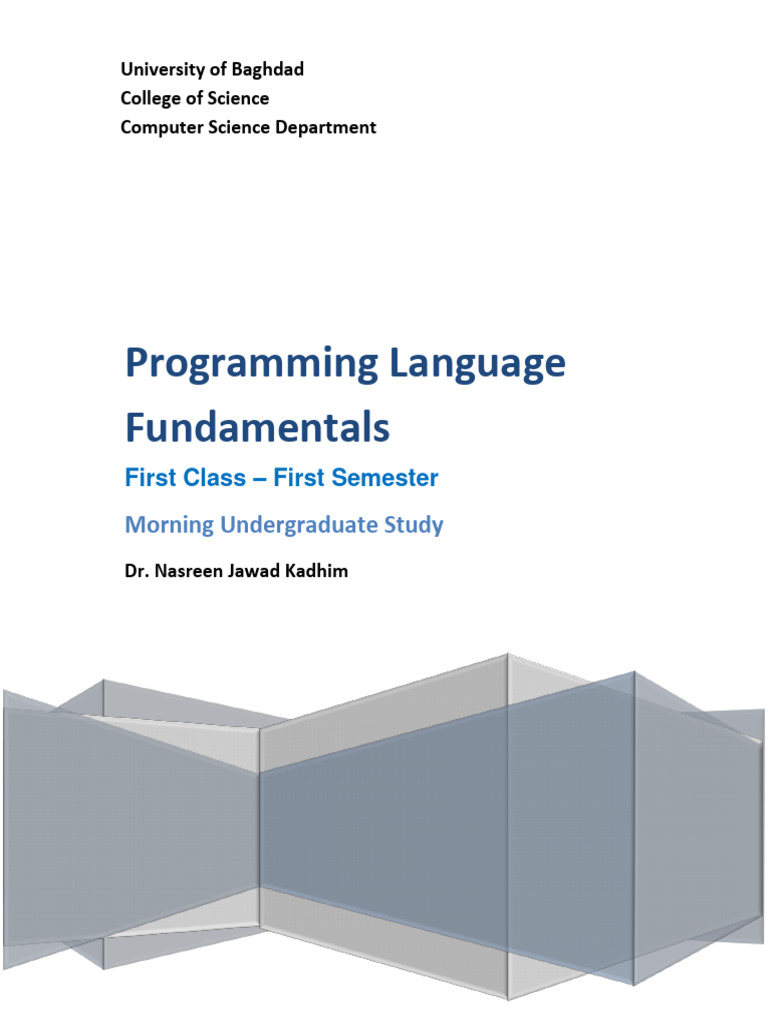 Programmingfundamentals 1 Nasreen Kadhim Pdf Computer Data Storage Programming 