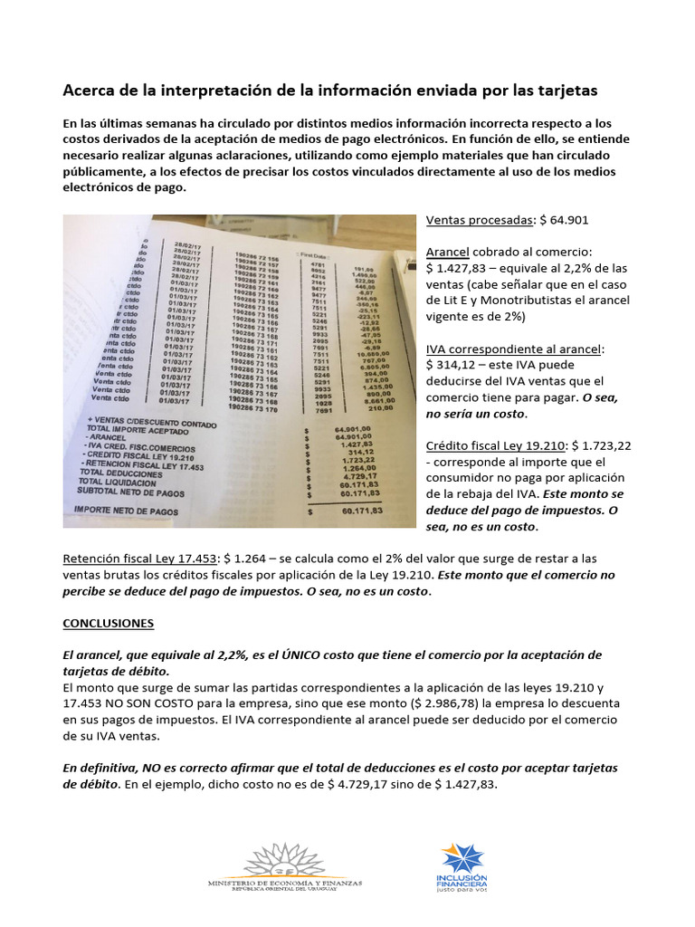 Detalle Costo Tarjetas. | PDF | Impuesto al valor agregado | Tarjeta de crédito