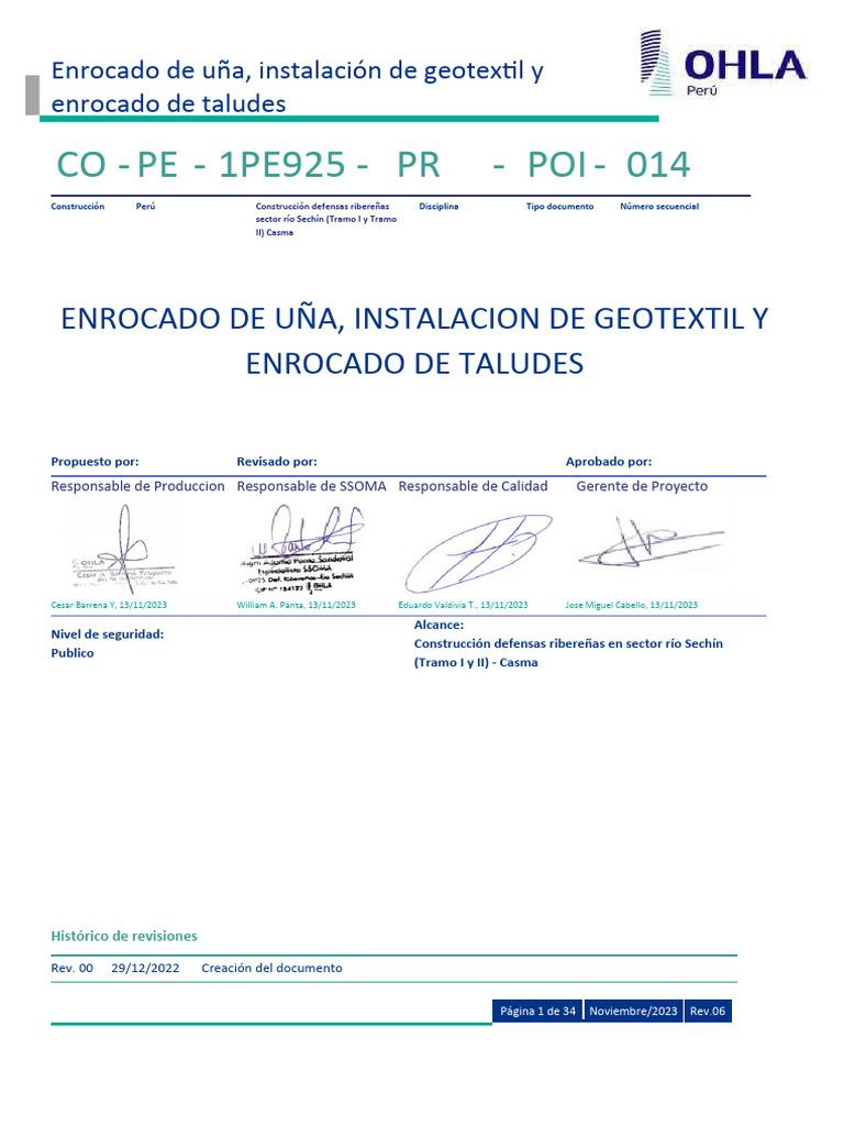 Enrocado y Geotextil en Defensas Ribereñas | PDF | Topografía | Dique