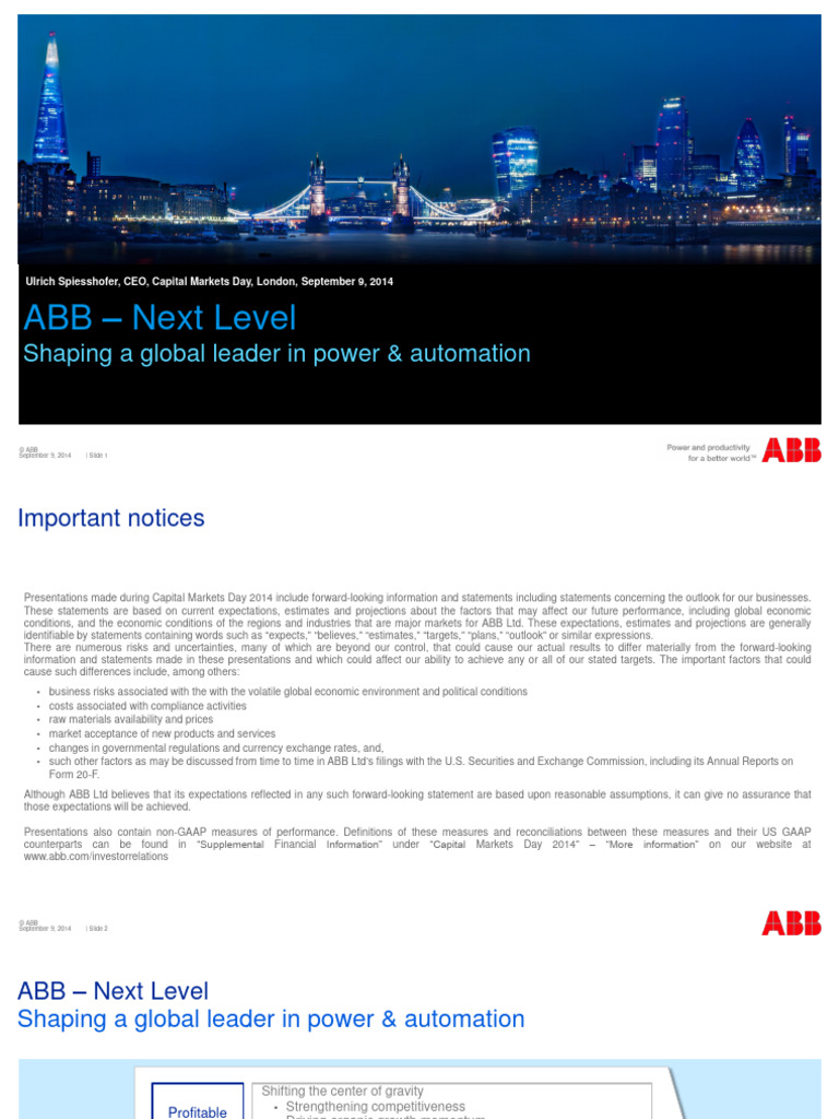 01 Abb Cmd2014 Shaping A Global Leader in Power and Automation | Download Free PDF | Electric ...