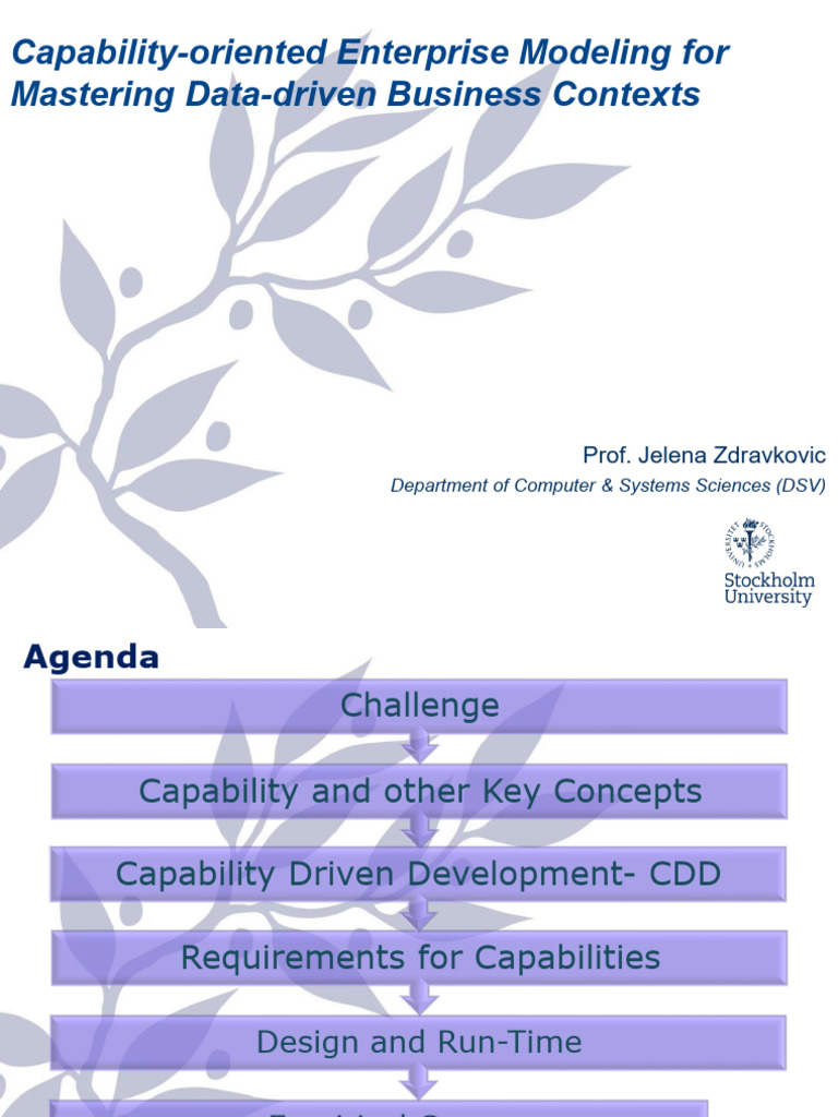 Capability-Oriented Enterprise Modeling For Mastering Data-Driven Business Contexts | PDF ...