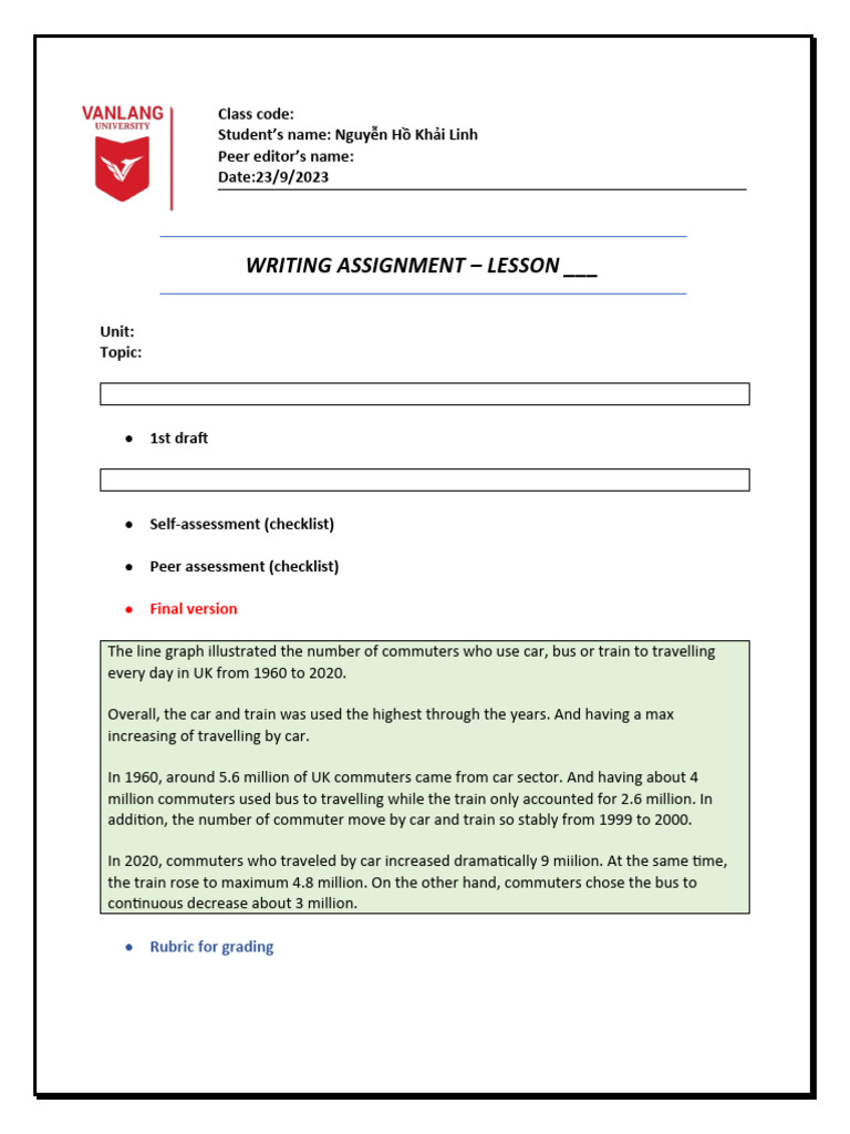Template Writing Assignment | PDF