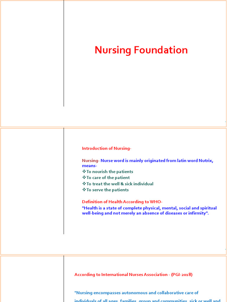 Introduction Nursing Foundation | PDF | Nursing | Florence Nightingale