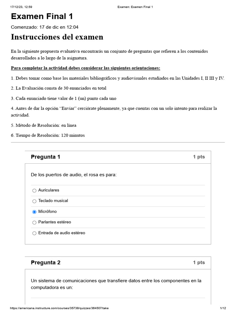 Examen Examen Final 1 | PDF | Almacenamiento de datos de la computadora ... Examen Examen Final 1 | PDF | Almacenamiento de datos de la computadora ...