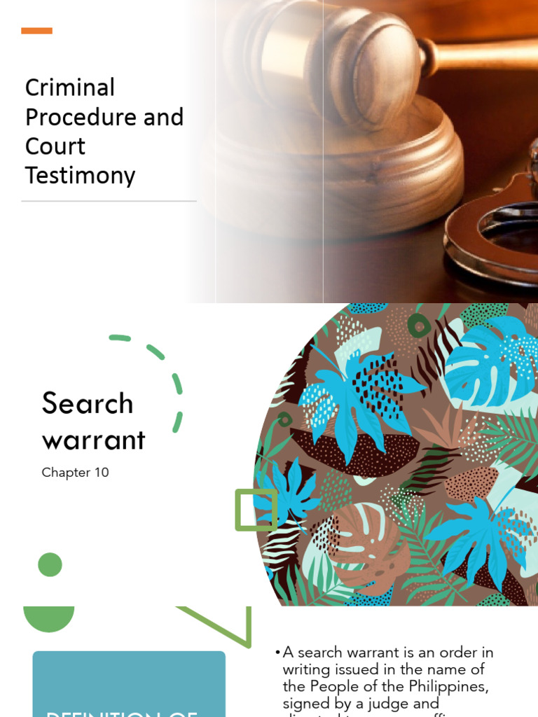 CLJ4 Chapter 10 | PDF | Search And Seizure | Search Warrant